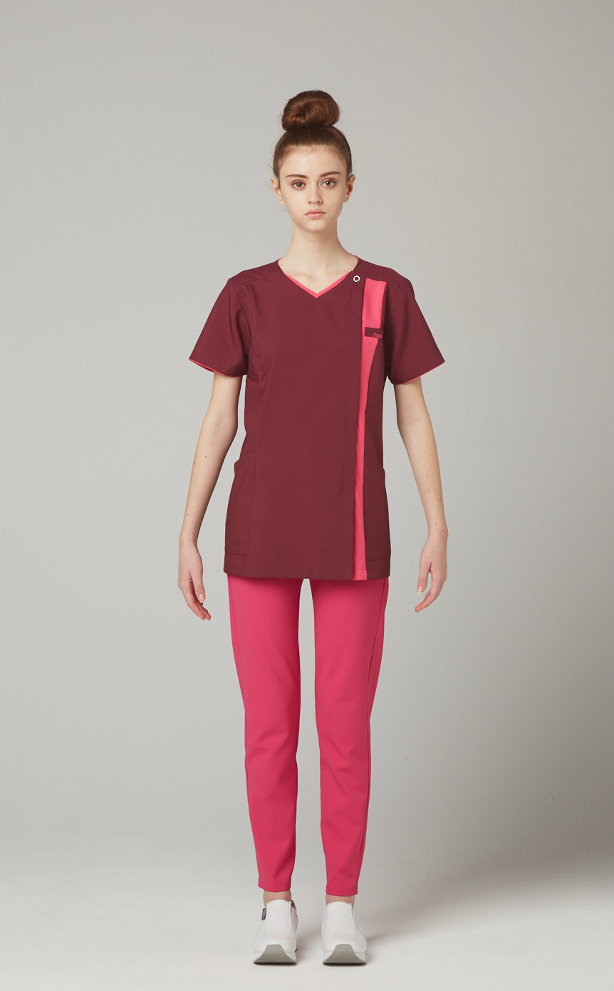 FOLK/フォーク-7023SC-16】レディースジップスクラブ(バーガンディ