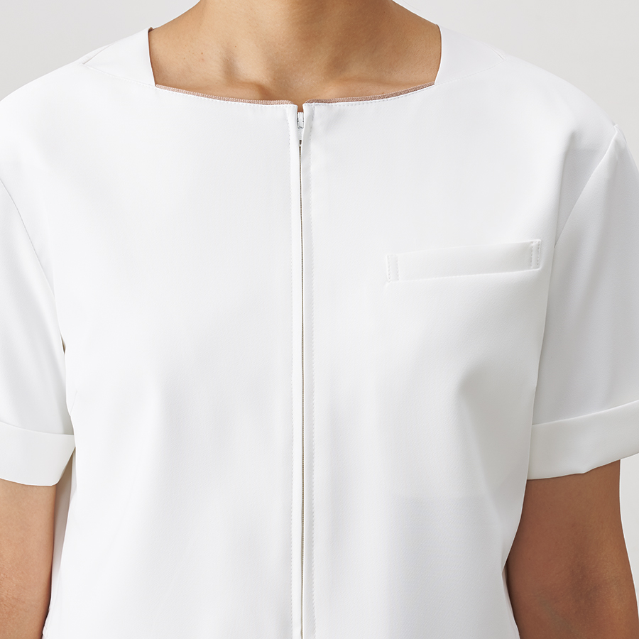 【KAZEN/株式会社アプロンワールド-KZN312-C18】BIANCAレディースプルオーバー（ネイビー）【デルタ】 [医療白衣ユニフォーム.com]