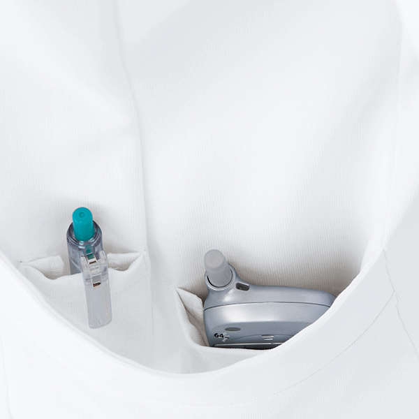 【KAZEN/株式会社アプロンワールド-021-24】ワンピース（ピンク×ホワイト）【ソフトトリコット】 [医療白衣ユニフォーム.com]