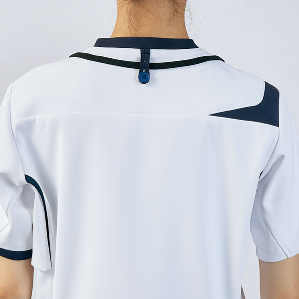 【2026年廃番予定商品-モンブラン/アシックス-CHM854-0140】メンズジャケット(ホワイト×グレー)【ソフトラチネ】 [医療白衣ユニフォーム.com]