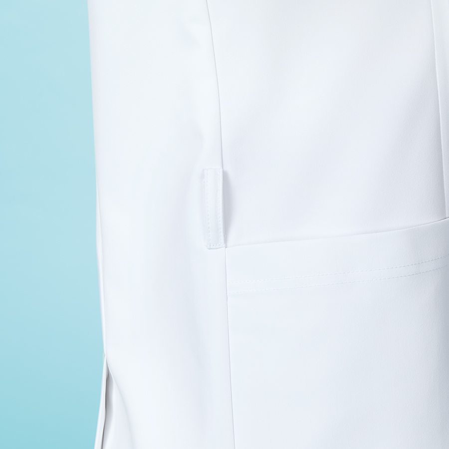 【KAZEN/株式会社アプロンワールド-763-43】男女兼用ジャケット七分袖（ピンク）【ストレッチセンサー】 [医療白衣ユニフォーム.com]