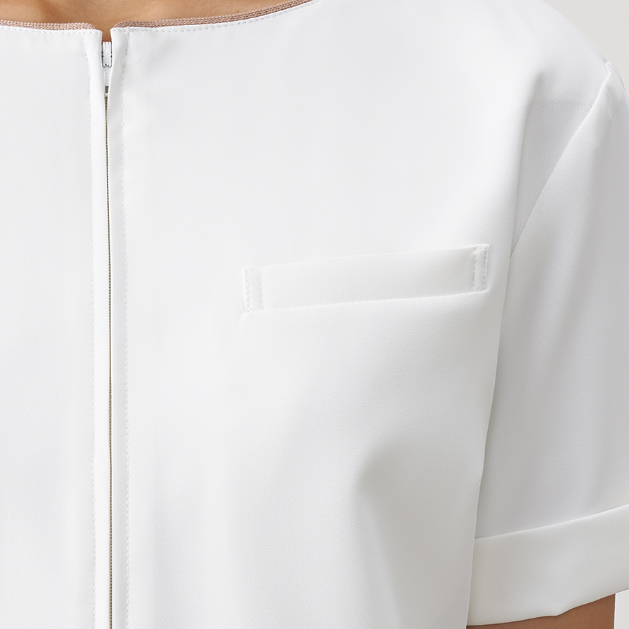 【KAZEN/株式会社アプロンワールド-KZN312-C18】BIANCAレディースプルオーバー（ネイビー）【デルタ】 [医療白衣ユニフォーム.com]