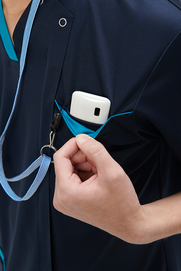 【NAGAILEBEN/ナガイレーベン-JD-5107-6】男女兼用スクラブ（ブルー）【JD】 [医療白衣ユニフォーム.com]