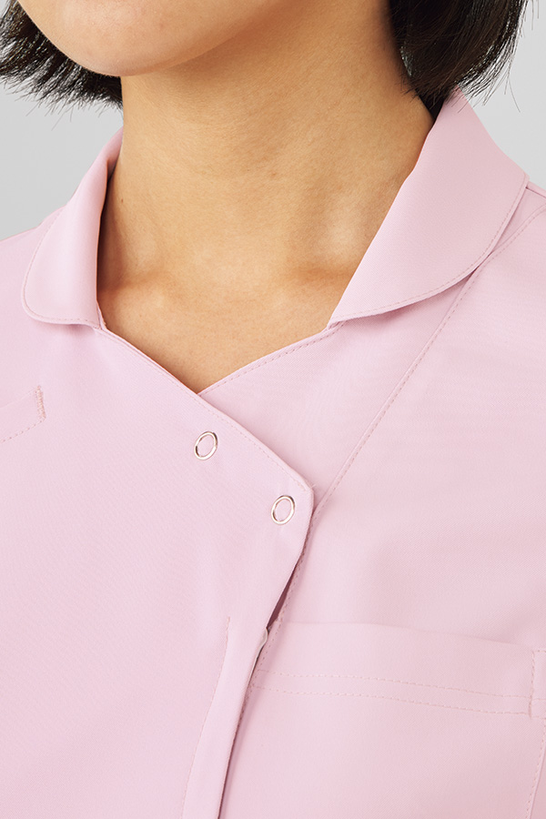 【KAZEN/株式会社アプロンワールド-973-48】レディーススクラブ（襟付き）（ネイビー×ワイン）【ストレッチセンサー】 [医療白衣ユニフォーム.com]