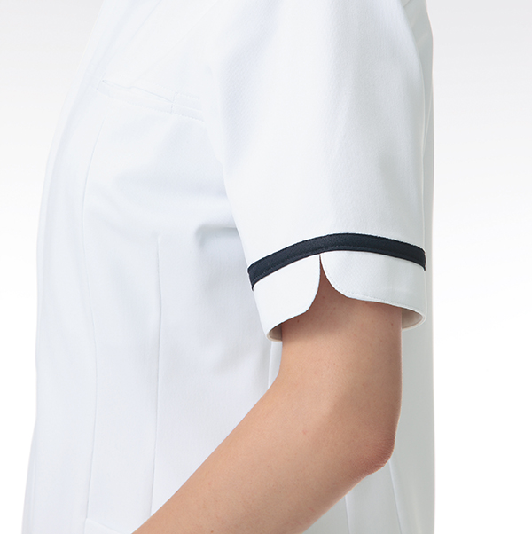 【KAZEN/株式会社アプロンワールド-021-24】ワンピース（ピンク×ホワイト）【ソフトトリコット】 [医療白衣ユニフォーム.com]