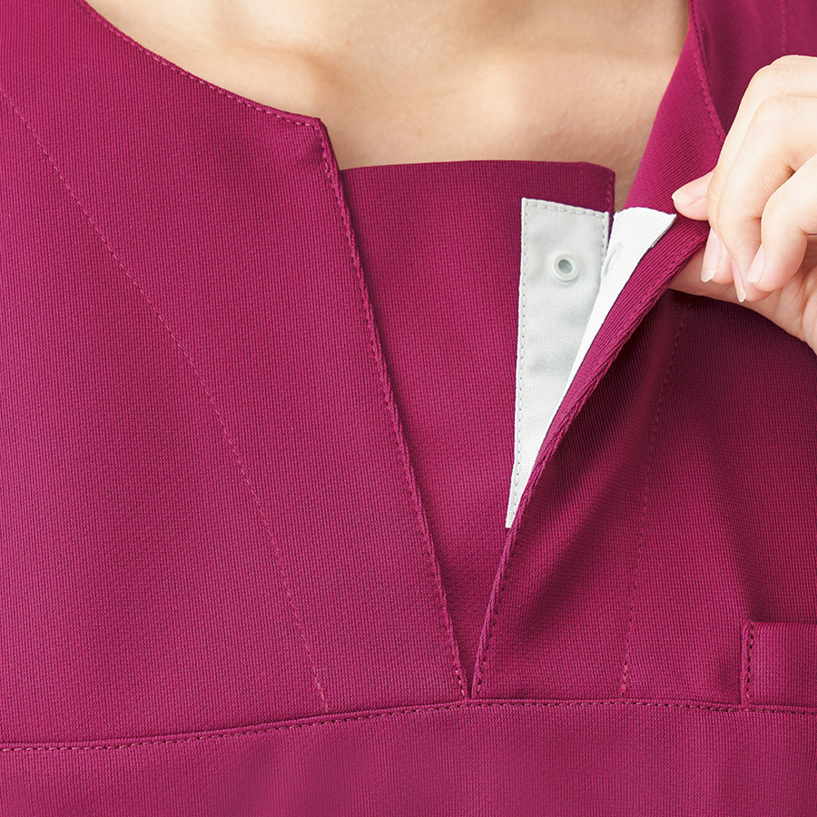 【KAZEN/株式会社アプロンワールド-989-45】男女兼用スクラブ（プラム）【リアン】 [医療白衣ユニフォーム.com]