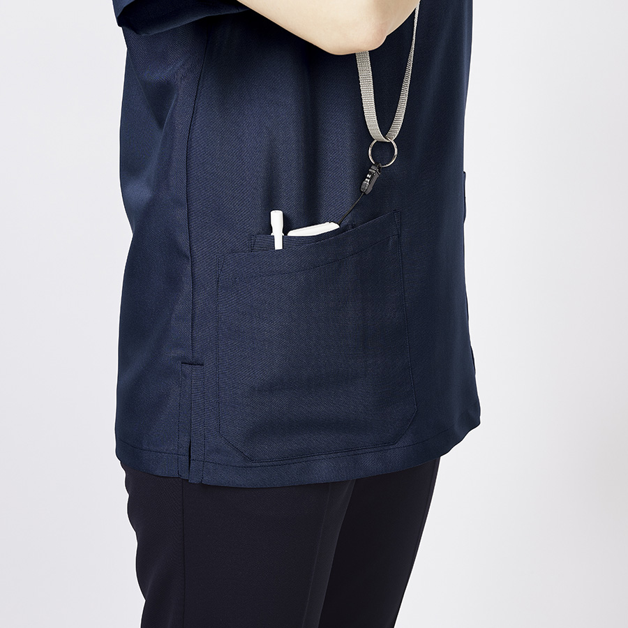 【Mizuno-ミズノ-MZ-0231-C5】デオファクターAntivirus男女兼用スクラブ（ネイビー）【制電トロピカル】 [医療白衣ユニフォーム.com]