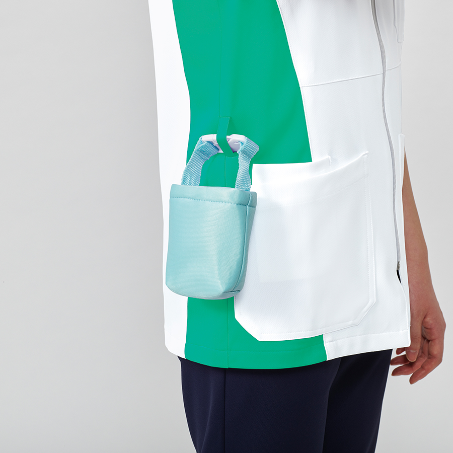 【Mizuno-ミズノ-MZ-0401-C6】レディースファスナースクラブ（グリーン）【コネクト/カチオントリコット】 [医療白衣ユニフォーム.com]