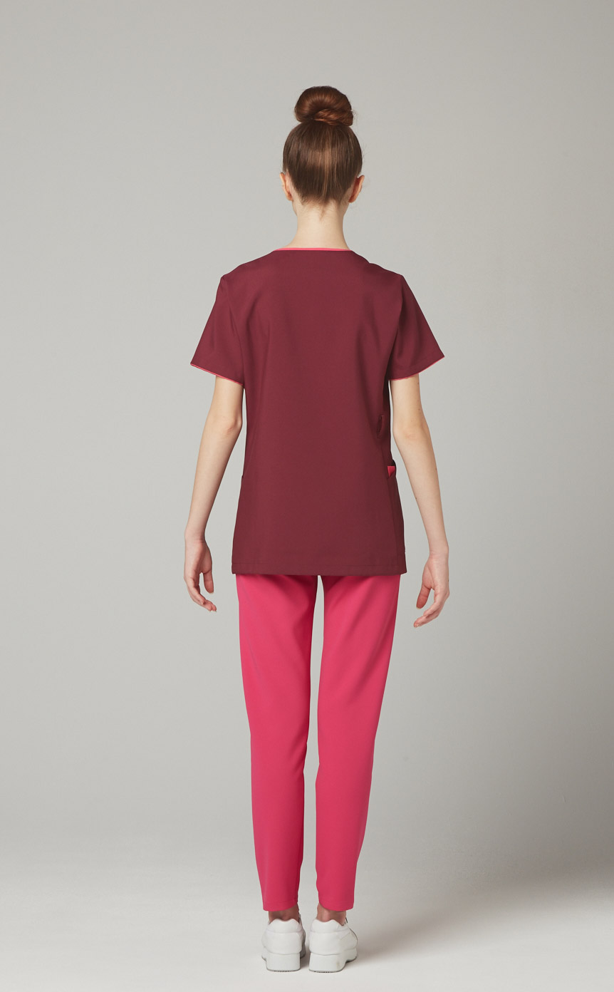 FOLK/フォーク-7023SC-3】レディースジップスクラブ(ピンク)【イリアス