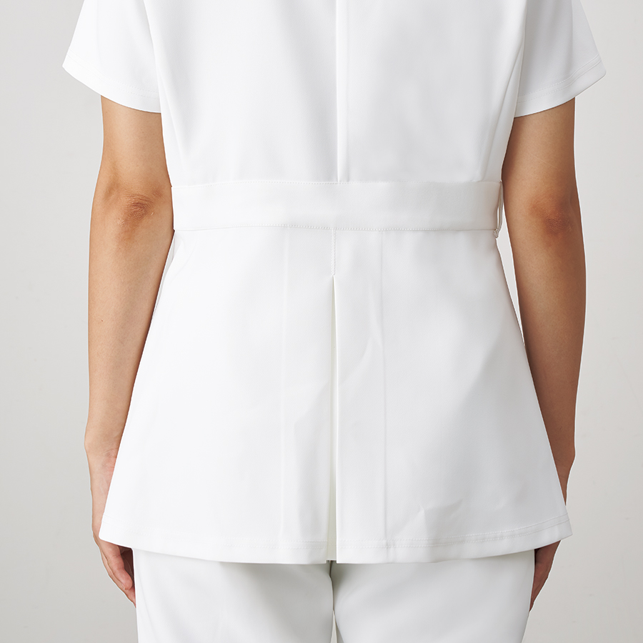 【KAZEN/株式会社アプロンワールド-KZN310-C18】BIANCAレディースジャケット半袖（ネイビー）【デルタ】 [医療白衣ユニフォーム.com]