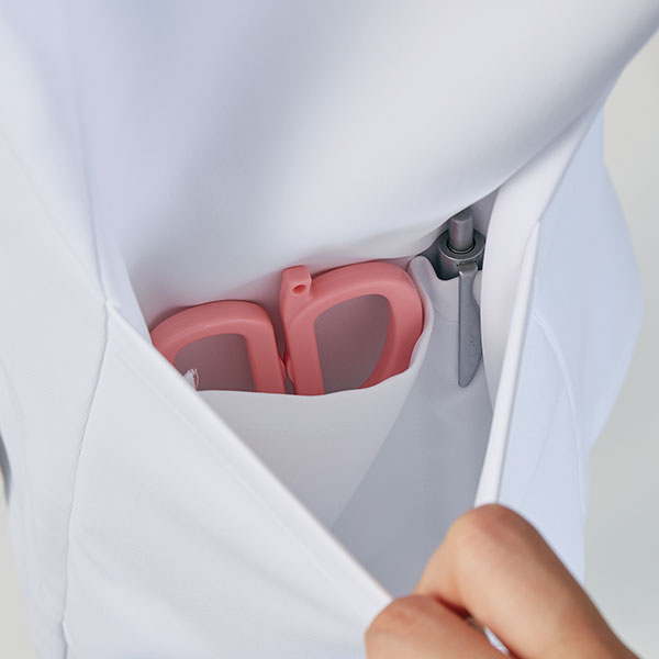 【モンブラン/アシックス-CHM854-0140】メンズジャケット(ホワイト×グレー)【ソフトラチネ】 [医療白衣ユニフォーム.com]