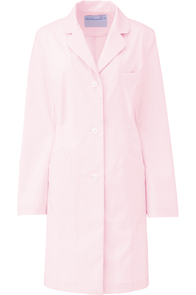 【KAZEN/株式会社アプロンワールド-REP210-C3】レディースシングルドクターコート（ピンク）【re-powerクレンゼポプリン（旧XLA）】 [医療白衣ユニフォーム.com]